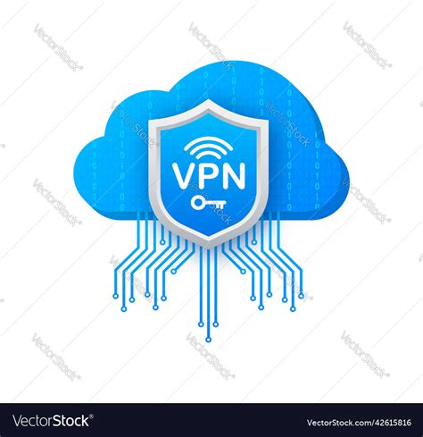 Secure Vpn Connection Concept Virtual Private Vector Image