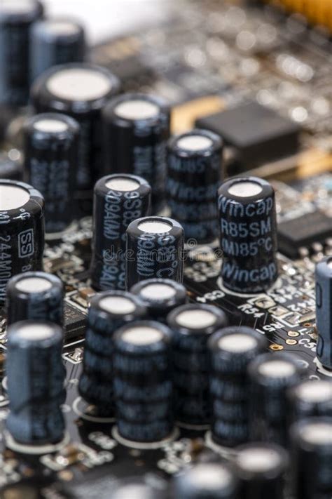 Computer Circuit Board Capacitors Stock Image Image Of Scheme Communication 152183999