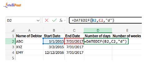 How To Use Datedif Formula In Excel