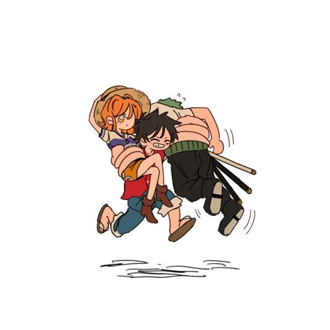 Nami Monkey D Luffy And Roronoa Zoro One Piece Drawn By Simplebeam Danbooru