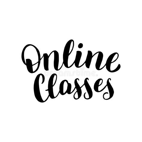 Online Classes Isolated Text Trendy Handwritten Typography Banner