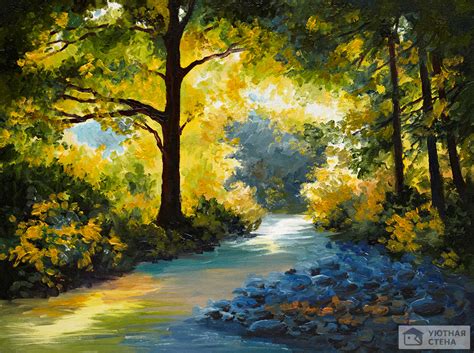 Фотообои Спокойная река в тенистом лесу Арт 600241 Купить в интернет магазине Уютная стена