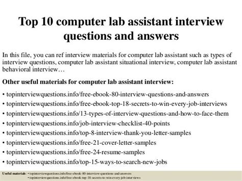 Top 10 Computer Lab Assistant Interview Questions And Answers