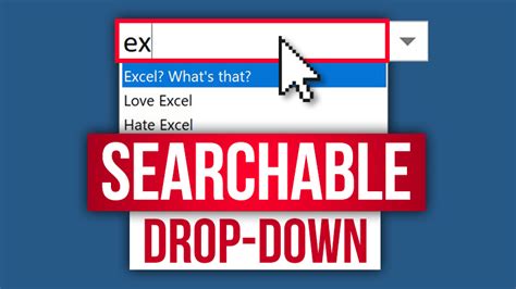 Searchable Drop Down Lists In Excel Xelplus Leila Gharani