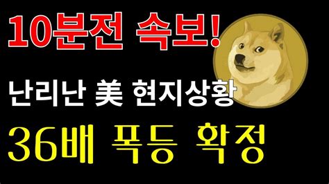 도지코인 10분전 긴급 속보 난리났습니다 미국은 36배 폭등은 확정 도지코인전망 도지코인 비트코인 이더리움 코인전망 Youtube