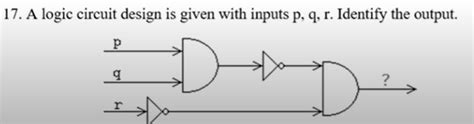Solved A Logic Circuit Design Is Given With Inputs P Q Chegg