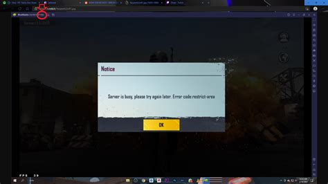 BGMI SERVER BUSY ERROR CODE AREA RESTRICTED R BlueStacks