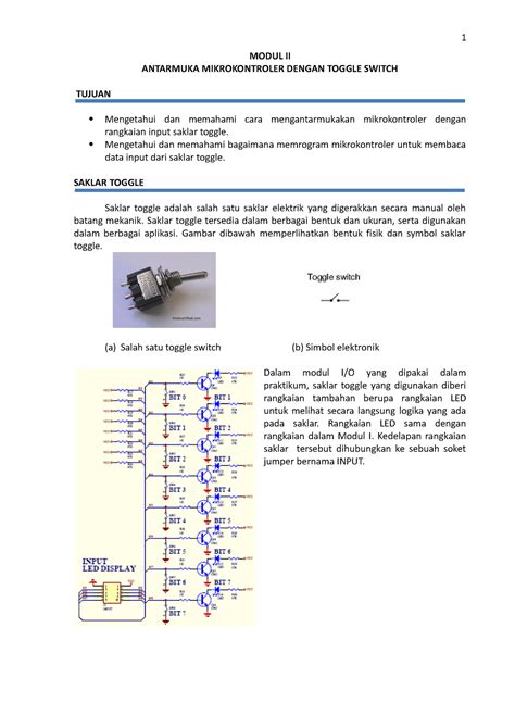 Modul 2 Antarmuka Mikrokontroler Dengan Toggle Switch Modul Ii