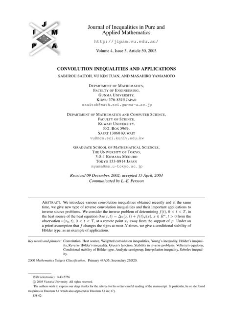 Pdf Reverse Convolution Inequalities And Applications To Inverse Heat