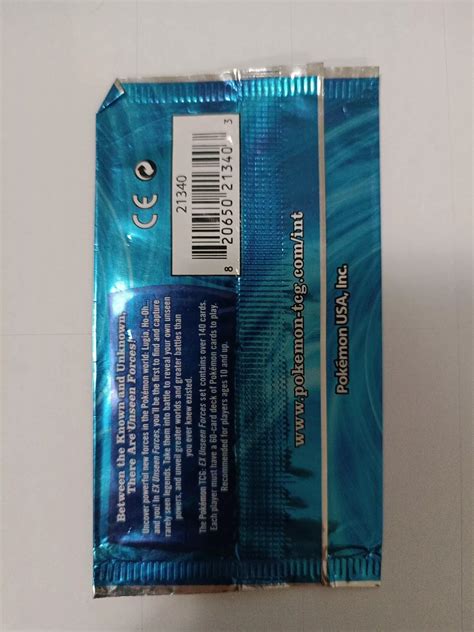 Mavin Pokemon Empty Pack Ex Unseen Forces Eng Empty Booster Pack No