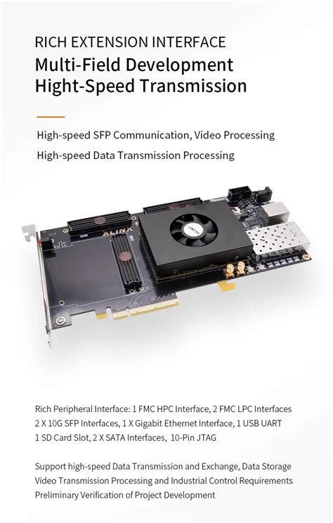 Alinx Axku062 Xilinx Kintex Ultrascale Xcku060 Pcie 30 Fpga Development Board Sfp Fmp Hpc Lpc