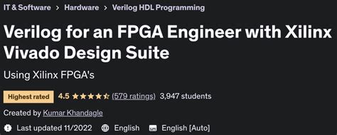 适用于使用 Xilinx Vivado Design Suite 的 Fpga 工程师的 Verilog Verilog For An