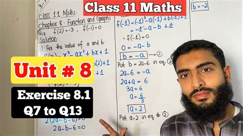 Exercise 81 Q7 To Q13 Unit 8 Function And Graphs Class 11 New Mathematics Book Youtube