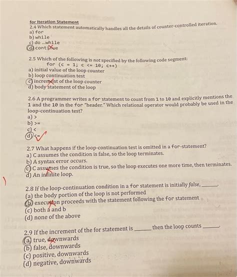 Solved For Iteration Statement 24 Which Statement