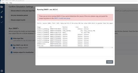 Error Forrtl Severe 408 Fort 10 Subscript 1 Of The Array Hru Has Value 4706 Which Is