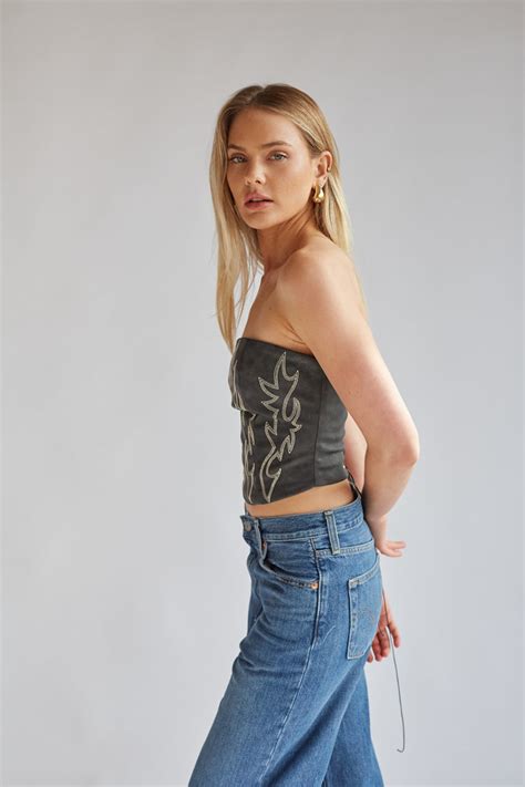 Jesse Strapless Faux Leather Western Corset • American Threads Womens