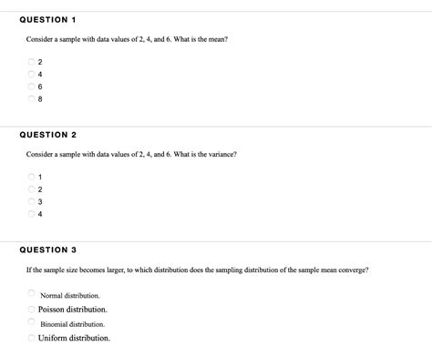 Solved Question 1 Consider A Sample With Data Values Of 2
