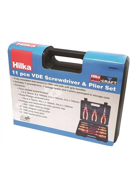 Hilka Tools 11 Pce Vde Screwdriver And Pliers Set Very