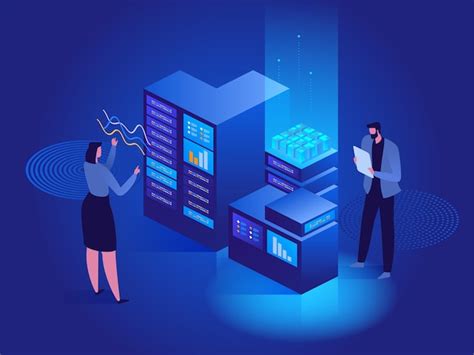 데이터 연구 일러스트레이션 프리미엄 벡터