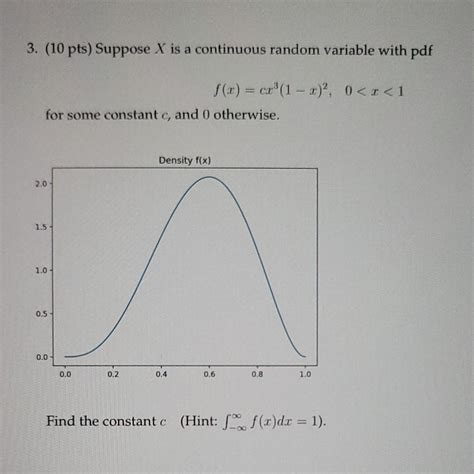 Solved 3 10 Pts Suppose X Is A Continuous Random Variable