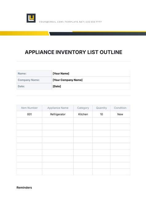 Free Tool Inventory List Template To Edit Online