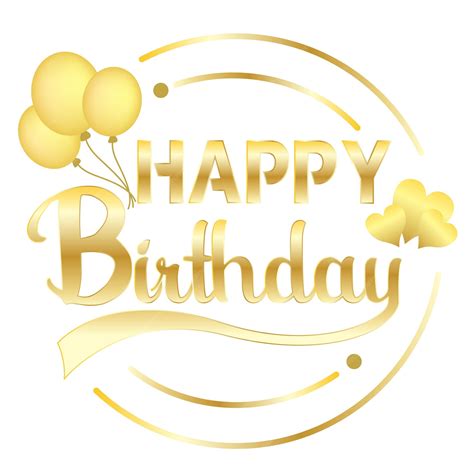 생일 축하 원형 태그 황금 풍선 및 심장 벡터 프리미엄 벡터