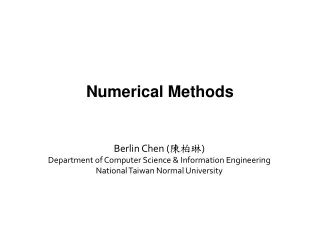 PPT Numerical Methods PowerPoint Presentation Free Download ID