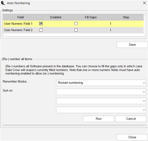 Auto Numbering Data Crow