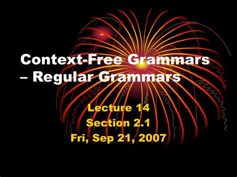 Ppt Context Free Grammars Regular Grammars Powerpoint Presentation