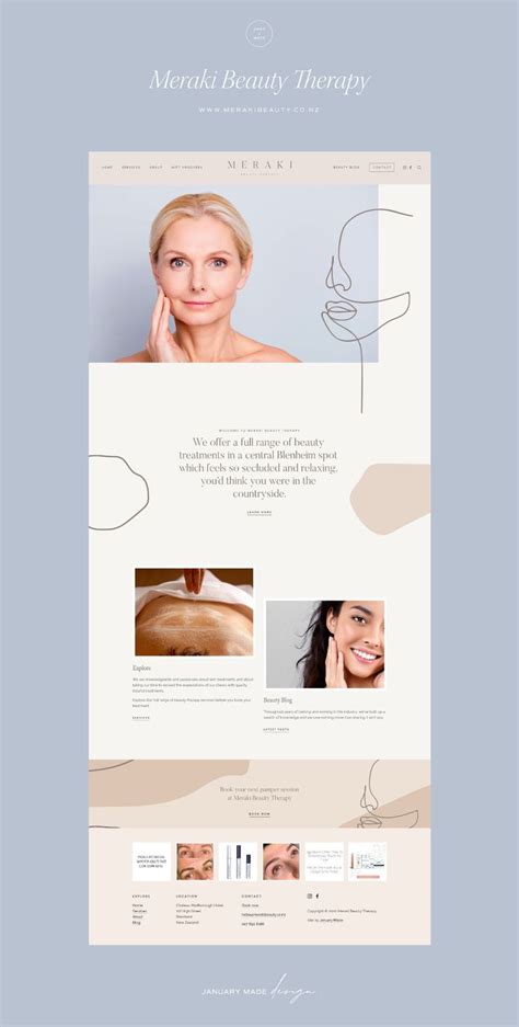 meraki beauty therapy — january made design squarespace websites and branding website design