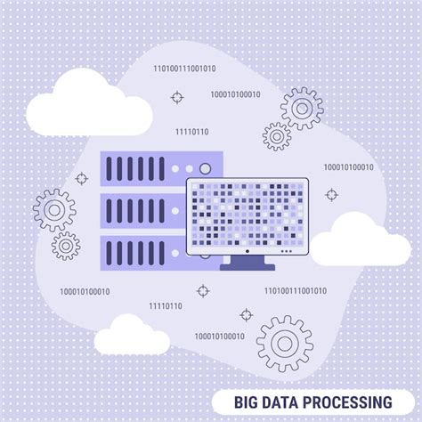Premium Vector Big Data Processing Flat Design Style Vector Concept Illustration