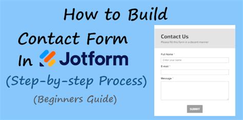 How To Build Contact Form In JotForm Without Coding