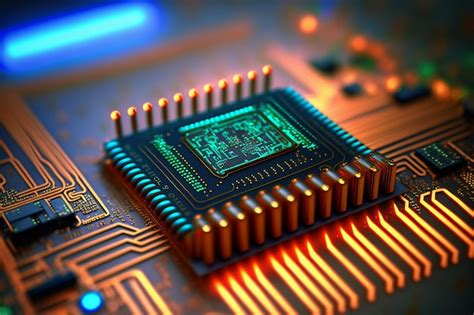 Premium Photo Depth Of Field Surface Of A Microchip Diodes Resistors