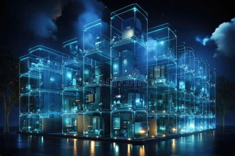 Cloud Computing Transfer Big Data On Internet Futuristic Digital