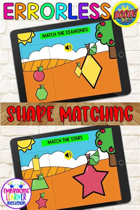 Errorless Matching Shapes Fall Apples Boom Learning Deck With Audio