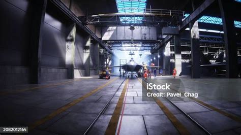 공장에서 군용 전투기 F 22 랩터 생산 군사 공장 무기입니다 3d 렌더링 3차원 형태에 대한 스톡 사진 및 기타 이미지 3차원 형태 공습 공장 산업 건물 Istock