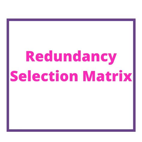 Redundancy Scoring Selection Matrix Heartbeat Hr