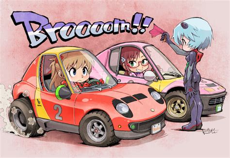 Safebooru 3girls Ayanami Rei Bangs Blue Eyes Blue Hair Blush Bodysuit