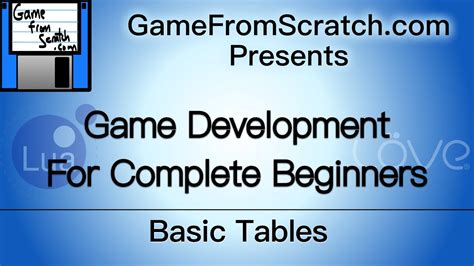 tutorial 6 basic tables gamedev for complete beginners tutorial series youtube