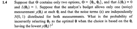 Solved Suppose that Θ contains only two options Θ θ1 θ2 Chegg com