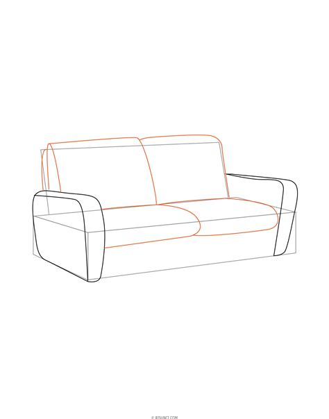 Как нарисовать диван поэтапно 🖌 Рисунки карандашом поэтапно