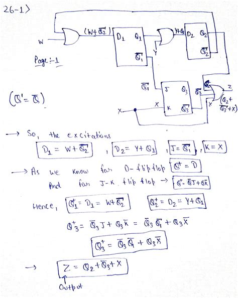 Solved 26 1 Analyze The Following Sequential Circuit And Complete Course Hero