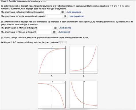 Solved 1 Point Consider The Exponential Equation Y E