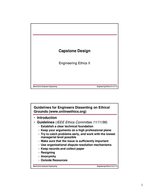 Ethics Capstone Design Lecture 17 Slides Electrical And Computer