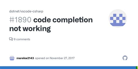 Code Completion Not Working Issue Dotnet Vscode Csharp Github