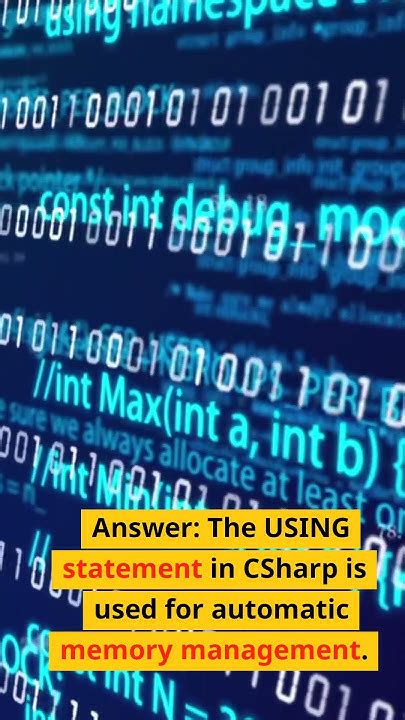 What Is The Purpose Of Using Statement In Csharp Dotnet Interview Question 11 Of 100 Youtube