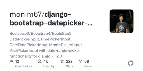 Github Monim67django Bootstrap Datepicker Plus Bootstrap3bootstrap4bootstrap5