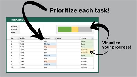 Excel Daily Activity Tracker Spreadsheet Life