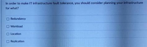 Solved In Order To Make It Infrastructure Fault Tolerance