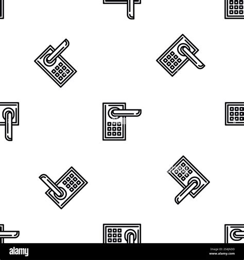 Smart Door Lock Pattern Seamless Vector Repeat For Any Web Design Smart Door Lock Pattern